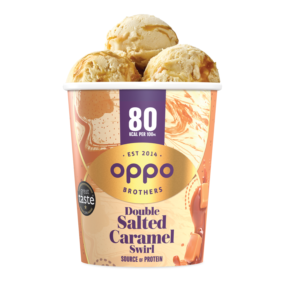 Double Salted Caramel Swirl Tub | Ice Cream | Oppo Brothers